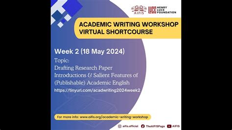 Drafting Research Paper Introductions And Salient Features Of Publishable Academic English Youtube