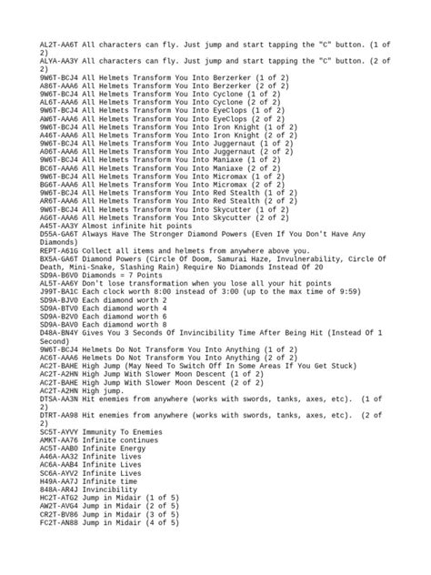 3 Sega Gen Game Cheat Code Pdf