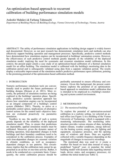 pdf an optimization based approach to recurrent calibration of