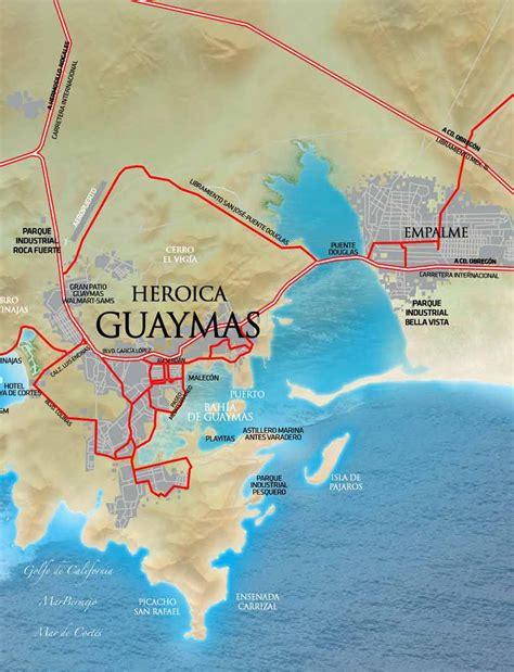 Mapa De Guaymas Sonora Mexico
