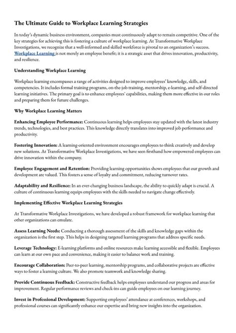 Ppt The Ultimate Guide To Workplace Learning Strategies Powerpoint