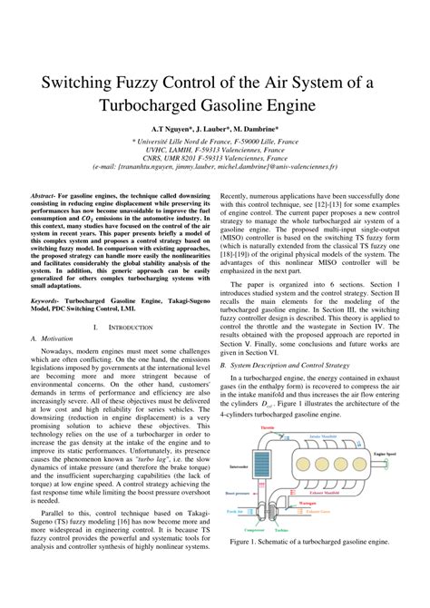 Pdf Switching Fuzzy Control Of The Air System Of A Turbocharged Gasoline Engine