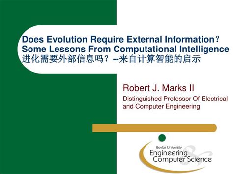 Ppt Robert J Marks Ii Distinguished Professor Of Electrical And Computer Engineering