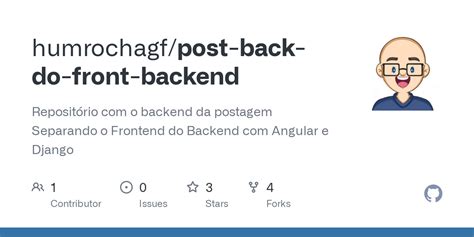 Github Humrochagfpost Back Do Front Backend Repositório Com O