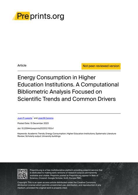 Pdf Energy Consumption In Higher Education Institutions A Computational Bibliometric Analysis