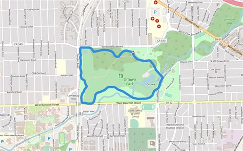 Ottawa Park In Ohio Walking Map