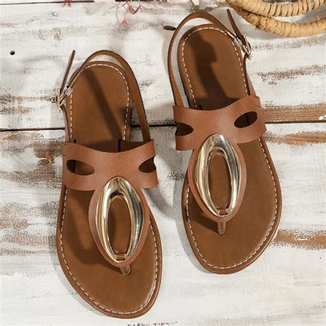 Womens Classic Brown Slip On Sandal Flats On Luulla