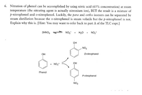 Solved Nitration Of Phenol Can Be Accomplished By Using