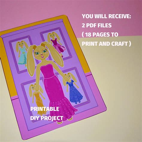 Printable Diy Paper Doll Sophia Bunny Paper Doll House Rabbit Dress