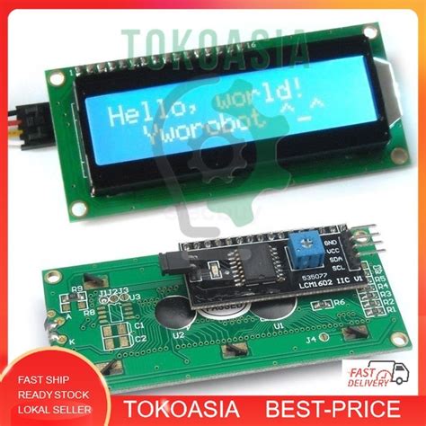 Lcd 1602 I2c Iic Twi Serial Blue Backlight Lcd Module Shield 16 X 02