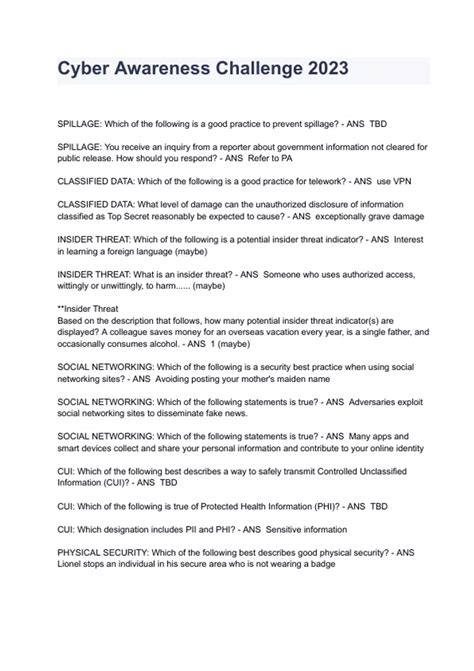 Cyber Awareness Challenge 2023 Stuvia Us