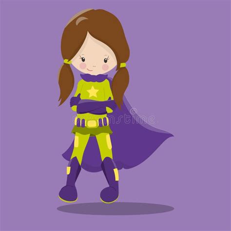 Superhero Standing Brown Cape 08 Stock Vector Illustration Of