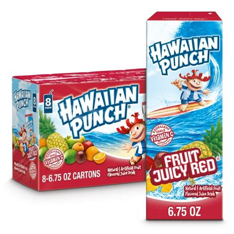 Hawaiian Punch Fruit Juicy Red Juice Drink 675 Fl Oz 8 Count Boxes