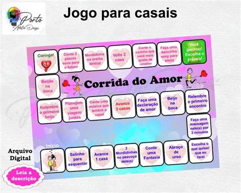Jogo Tabuleiro Corrida Do Amor Imprimir Em Casa Elo7 Produtos