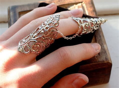 Elven Armour Finger Cuff Adjustable Silver Claw Pretty Jewellery