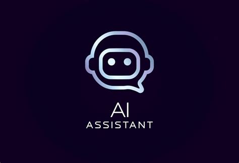 Ai Assistant Logo With Robot Face In Speech Bubble Shape Glowing