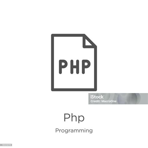 Vektor Ikon Php Dari Koleksi Pemrograman Ilustrasi Vektor Ikon Kerangka Php Garis Tipis Garis