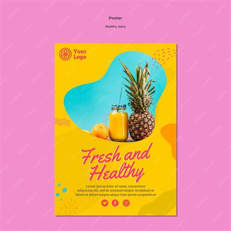 Free Psd Healthy Juice Poster Template