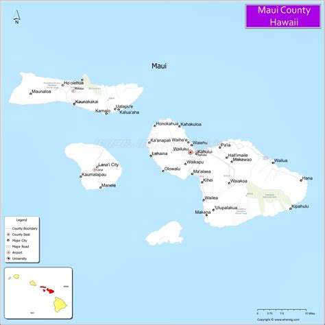 Map Of Maui County Hawaii Where Is Located Cities Population