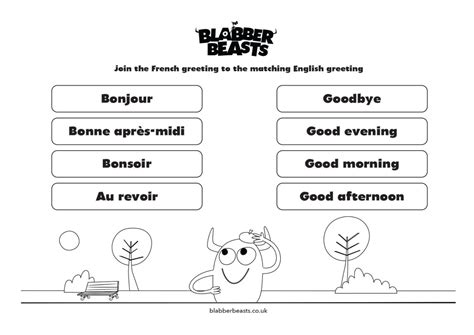 Greetings Worksheet Blabber Beasts