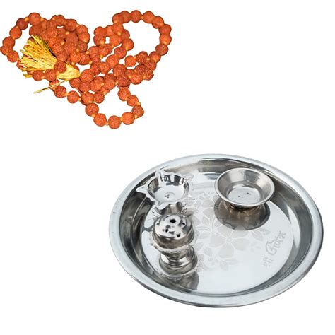 Ayodhya Rudraksha Japa Mala And Pooja Thali Combo Home And Kitchen
