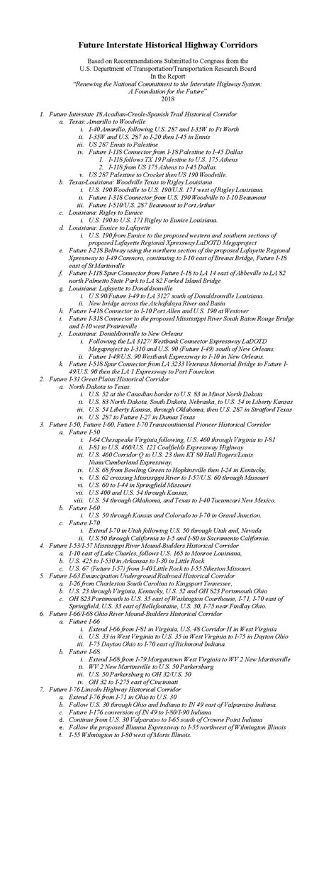 Future I 18 Acadian Creole Spanish Trail Historical Corridor Future I