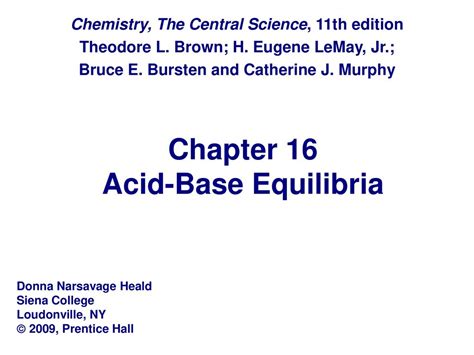 Chapter 16 Acid-Base Equilibria - ppt download