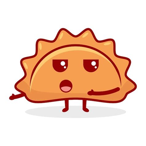 Dumpling Con Una Cara Triste Un Personaje De Dibujos Animados Vector Premium