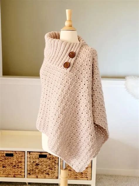 Crochet Poncho With Collar Pattern Crochet Dreamz