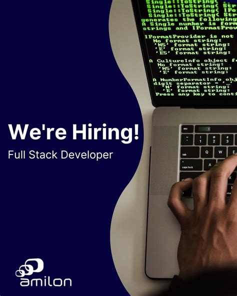 Amilon On Linkedin 𝗪𝗲𝗿𝗲 𝗵𝗶𝗿𝗶𝗻𝗴 🔎 We Are Looking For A New Full Stack Developer …