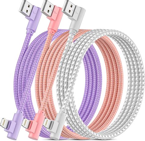 Iphone Charger 10ft 90 Degree Lightning Cable Apple Mfi