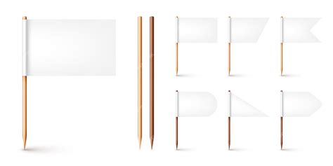 Premium Vector Realistic Various Toothpick Flags Wooden Toothpicks