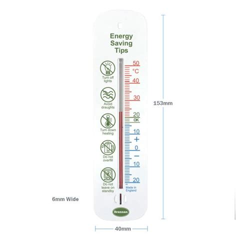 Short Wall Thermometer With Energy Saving Tips Brannan