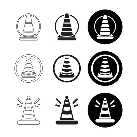 Traffic Cone Icons In Various Styles 56334366 Vector Art At Vecteezy