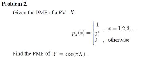 solved problem 2 given the pmf of a rv x