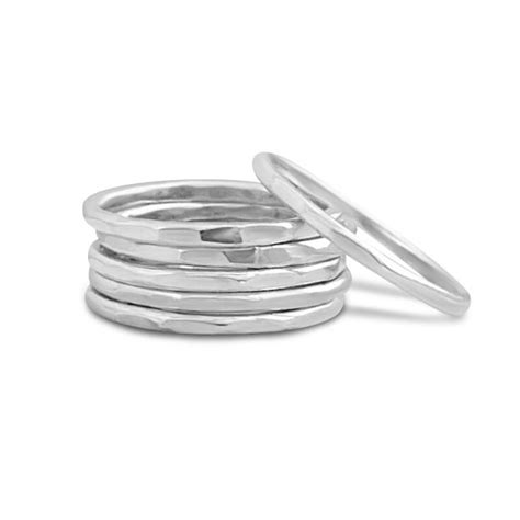 Silver Ring Stack Etsy