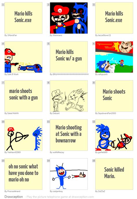 Mario Kills Sonic Exe Drawception
