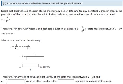 solved b compute an 88 9 chebyshev interval around the
