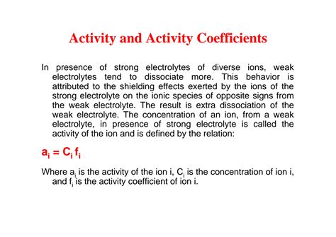 Solution Activity And Activity Coefficients Studypool