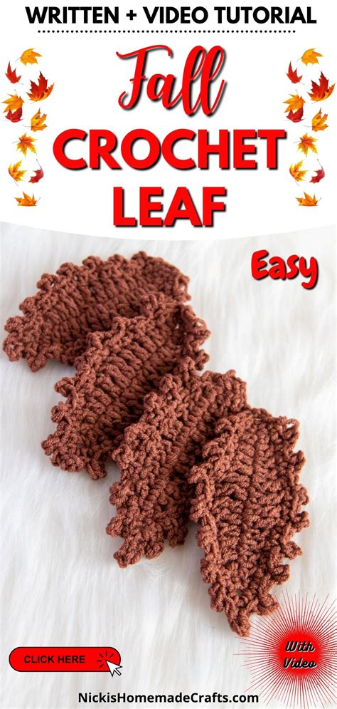 Free Crochet Fall Leaf Pattern Tutorial Nickis Homemade Crafts