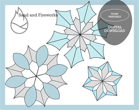 Stained Glass Snowflake Pattern Set Of 3 Patterns Glass Holiday Decor