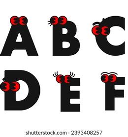 Angry English Alphabet Red Eyes English Stock Illustration 2393408257