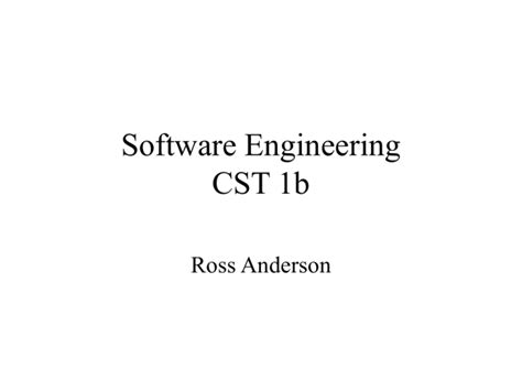Software Engineering Cst 1b
