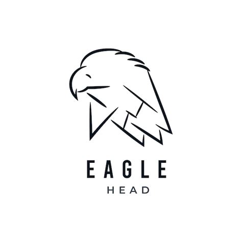 Premium Vector Eagle Head Simple Line Logo Design Geometric Minimalist Hand Drawn Sketch