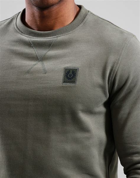 Belstaff Crew Neck Sweat Surplus Green Terraces Menswear