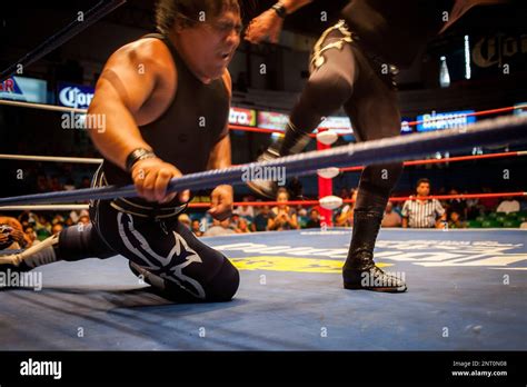 Wrestlers Perform In A Lucha Libre Event In Guadalajara Arena Coliseo