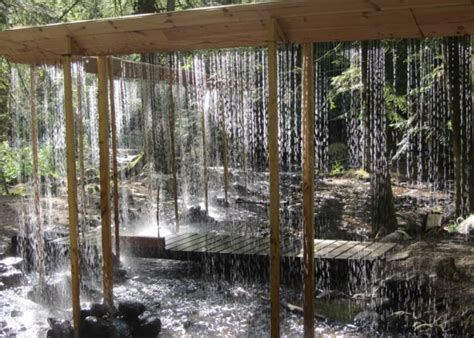 Bridal Veil Installation By Louis Sicard Is A Water Curtain In A Wood