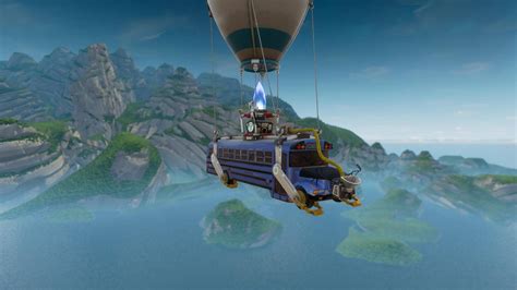 Download Cool Fortnite Battle Royale Flying Battle Bus Wallpaper