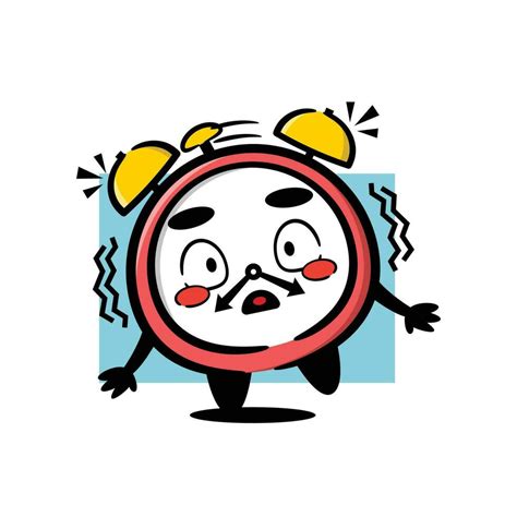 Cute Clock Mascot Is Ringing Cute Vector Cartoon Mascot 35797497