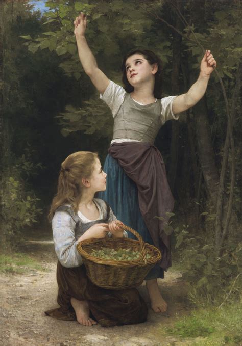 William Adolphe Bouguereau Récolte De Noisettes 1883 Mutualart